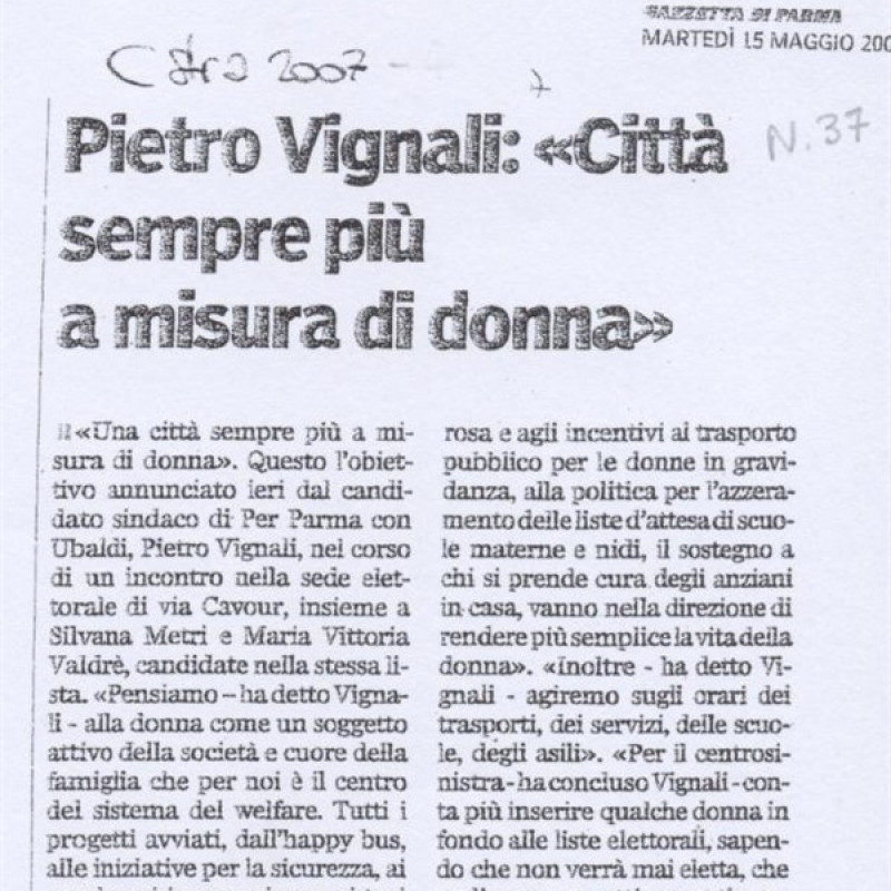 Pietro Vignali: "Città sempre più a misura di donna" - Tep - Trasporti ...